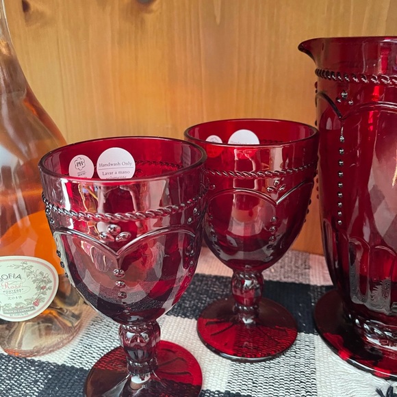 Princess House | Dining | Princess House Red Marbella Pitcher Glass Set ...